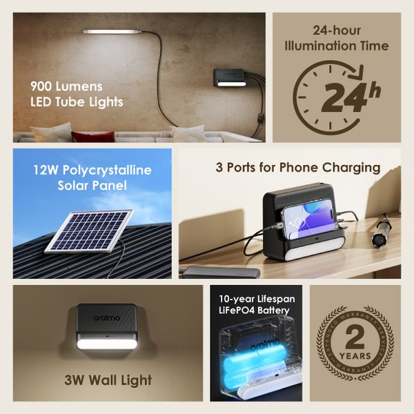 oraimo PowerSolar 38 Solar Home Lighting System